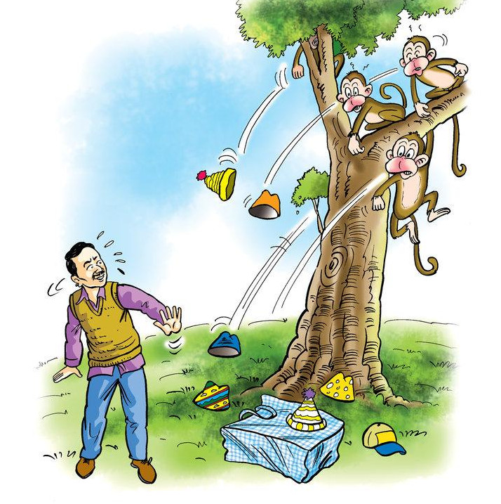 குரங்குகளும் தொப்பியும்|The Monkeys and the capseller|tamil story books ...